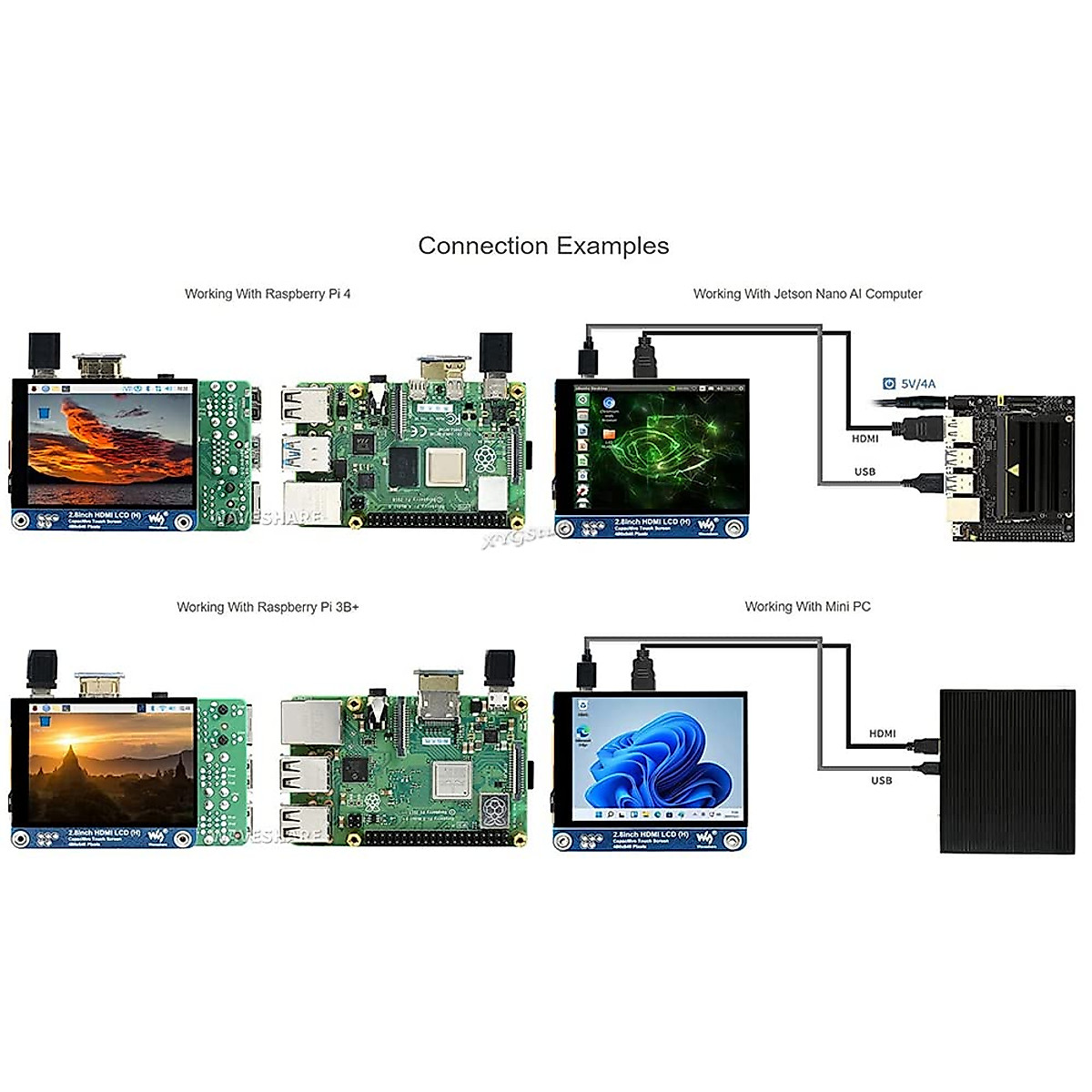 2.8inch HDMI IPS Capacitive LCD Display (H) Resolution 480×640 Adjustable Brightness Fully Laminated Screen Monitor Supports Raspberry Pi 5 4 3 B B+ and AI PC Windows 11/10 / 8.1/8 / 7 @XYGStudy