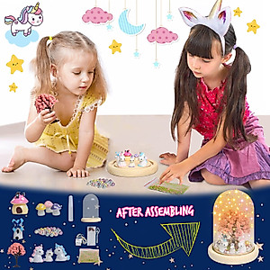TROJOY Unicorns Gifts for Girls 4-12 Year Old, Make Your Own Magical Night Light, Arts and Crafts Kit for Kids Age 4-12, DIY Unicorn Novelty Girls Toys Room Decor Birthday & Christmas Gift for Girl
