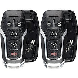 KeylessOption Keyless Entry Remote Smart Key Fob Shell Case for Ford Fusion Mustang Edge M3N-A2C31243800 (Pack of 2)