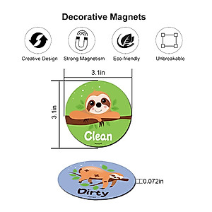 Sloth Stuff-Dishwasher Magnet Clean Dirty Sign -Double Sided Magnet Flip with Magnetic Plate for Any Dishwasher-Funny Signs Kitchen Gifts for Women Mom Kids