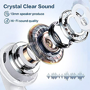 Wireless Earbuds,Bluetooth 5.1 Earbuds in Ear with Noise Cancelling Mic,Hi-Fi Stereo Bluetooth Headphones 30H Playtime IPX6 Waterproof Earphones,Pop-ups Auto Pairing Headset for Sport Home Office