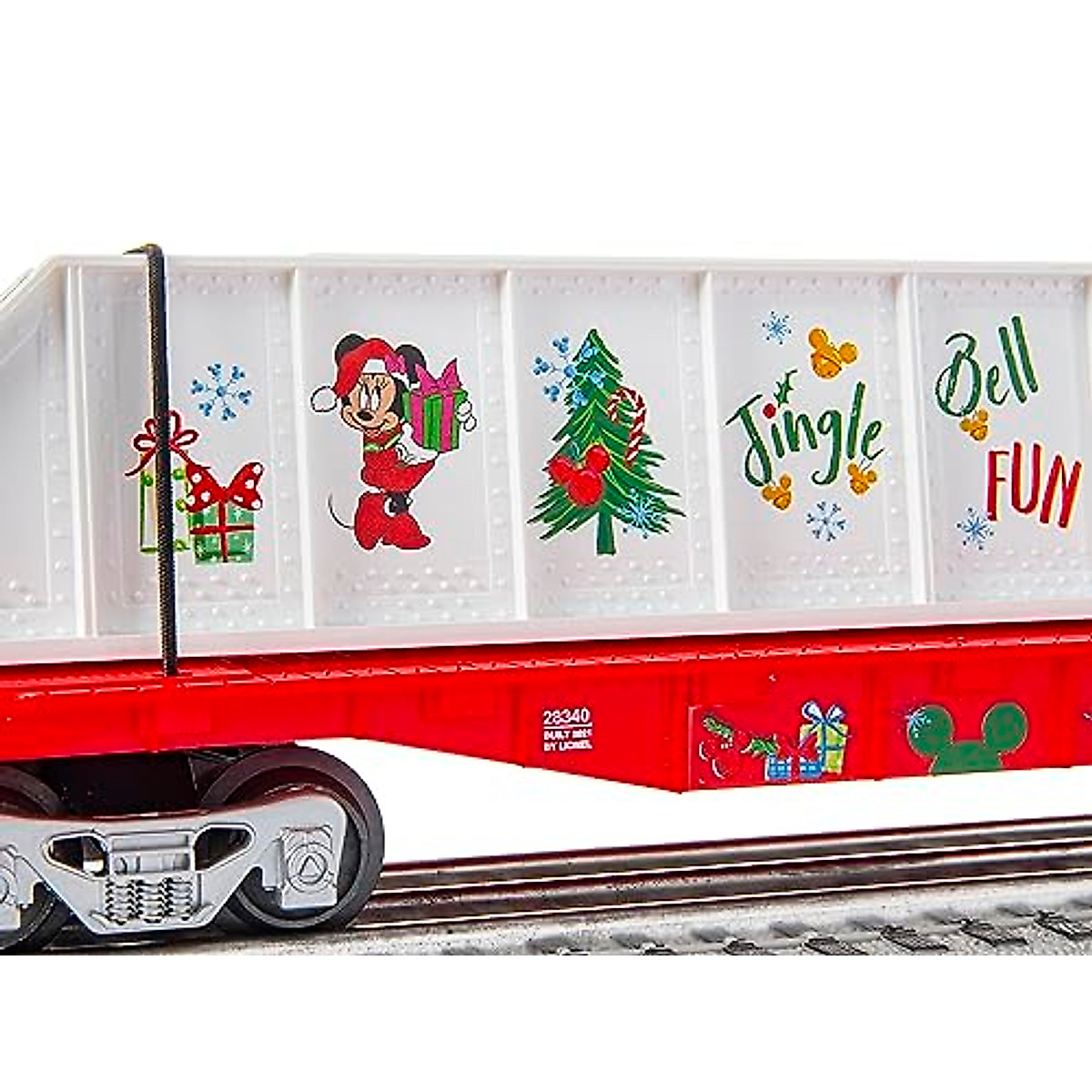 Lionel Mickey & Friends Christmas Flatcar with Girders, O Gauge