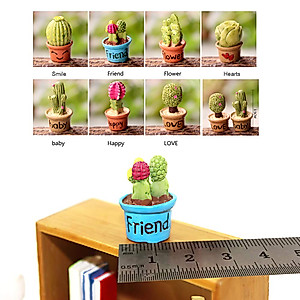 7 in 1 Dollhouse Decoration Plant Pots Miniature Green Potted Miniature Bonsai Model Dollhouse Accessories Decor,1 12 Scale Doll House Miniature Plant Model (7 dersert Plants Bots)