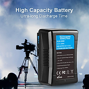 KUNLUN 220Wh 15000mAh V Mount Battery/Dtap Battery with D-TAP DC USB Ports V Lock Battery for Sony Video Cameras Camcorders Broadcast LED Lights Monitors Replacement Brick for DSLR