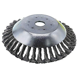 HUYUR 8 Inches Steel Wire Weed Brush Cutter Trimmer Head Round Steel Bowl Type Rotary for Wire Wheel Grass Garden Weed Cleaning Tool