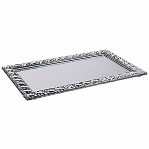 Elegance Mirror Vanity Tray, 9" x 14", Clear