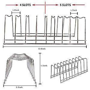 lonpute Pot Lid Organizer, Kitchen Pot Lid Rack Holder, Rest Cutting Board, Baking Sheet, Stainless Steel (Silver, 1)