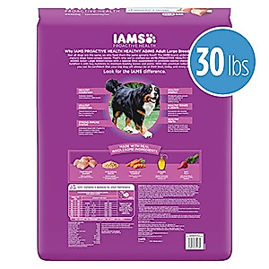 IAMS Healthy Aging Adult Large Breed Dry Dog Food for Mature and Senior Dogs with Real Chicken, 30 lb. Bag