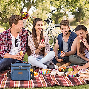 Lifewit Reusable Insulated Lunch Bag for Men, Lunch Box Women, Portable Cooler Freezable Soft Lunchbox Leakproof with Adjustable Shoulder Strap for Adult for Work Picnic or Travel, Dark Blue 9L