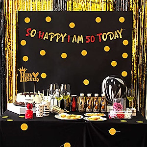 Funny 50th Birthday Gold Glitter Banner - Happy 50th Birthday Party Decorations