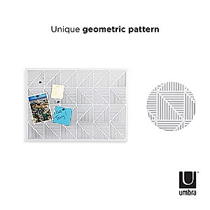Umbra Trigon, Wall Mounted Bulletin Board, Magnetic Board, and Message Board, White