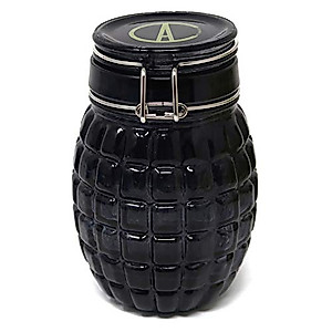 Grenade Shaped Colored Glass Airtight Container (250mL, Black)