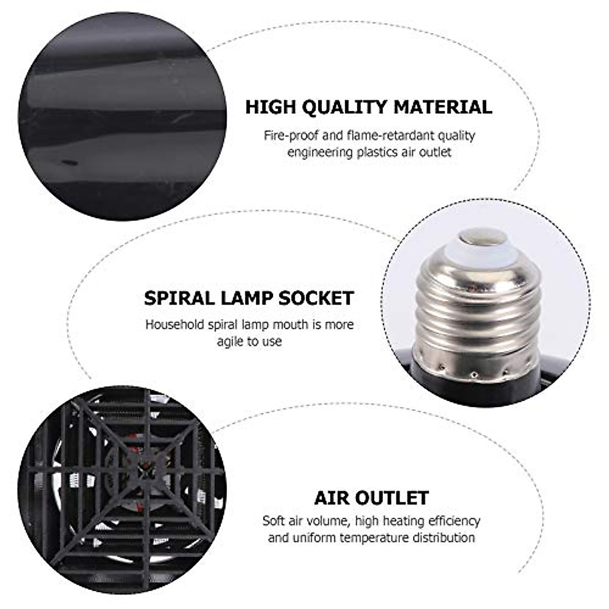 YARDWE Reptiles Reptile Heat Emitter Safe Chicken Coop Heater Livestock Heat Warm Light Cultivation Heating Lamp for Farm Animal Poultry Cat Dog Reptile Style Poultry Heat Lamp