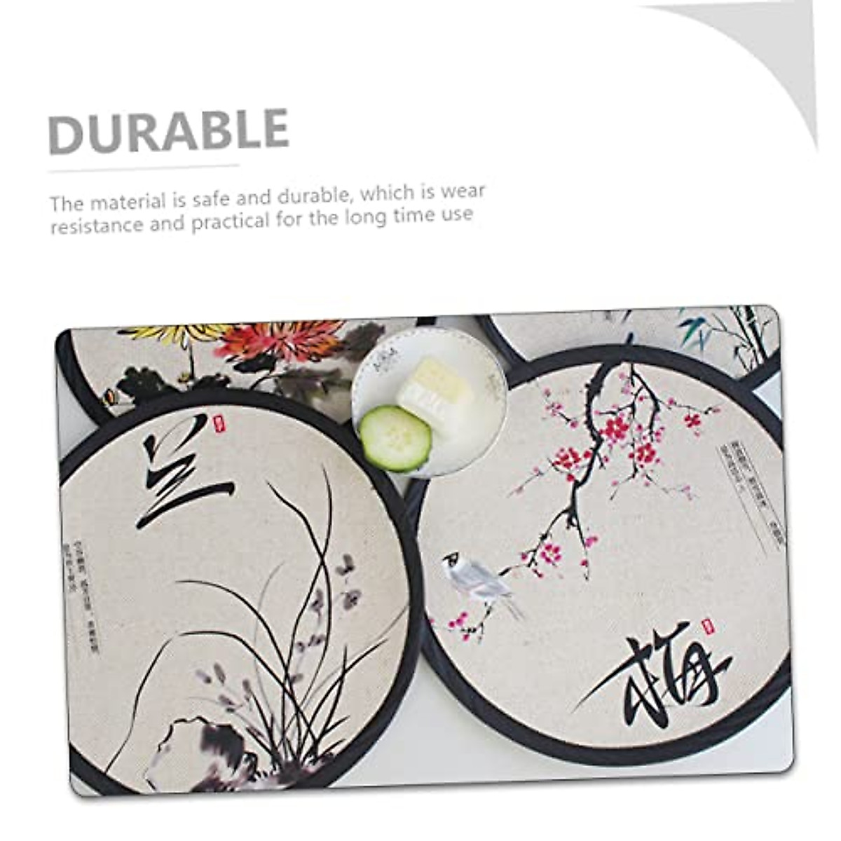 NOLITOY 2pcs Jute Mat Woven Placemats Coasters for Drinks Wedding Decor Desk Mat for Desktop Linen Placemats Dinner Table Mats Coaster for Coffee Cup Cotton and Linen Blend Cotton Cup