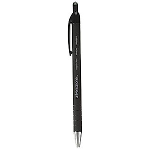 Universal Ballpoint Pen, Retractable, Medium 1 Mm, Black Ink, Black Barrel, Dozen