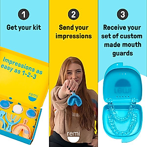 Remi (GrindGuardN) Two Mouth Guards for Grinding Teeth at Night. Dental Grade at-Home Moldable Guard Kit (Top & Bottom Set) (2 Mouth Guards for Teeth Grinding)