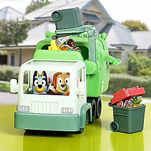 Garbage Truck - 2.5" Bluey and Bin Man poseable Figures with Playset, Multicolor