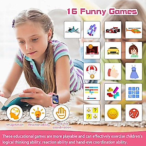METYYP Smart Watch for Kids,Kids with 24 Puzzle Games Dual Cameras Pedometer 1.54inch HD Touch Screen Music Alarm Clock Video Recorder Flashlight,Kids Watches Toys Birthday Gift for Age 3-12