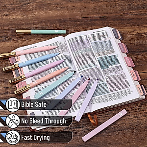 Mr. Pen- Aesthetic Highlighters and Pens No Bleed, 12 Pack, Morandi Color Bible Highlighters for Bibles, Bible Pens