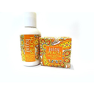 Greenwich Bay Trading Co. Juicy Peach Shea Butter Soap and Lotion Gift Set