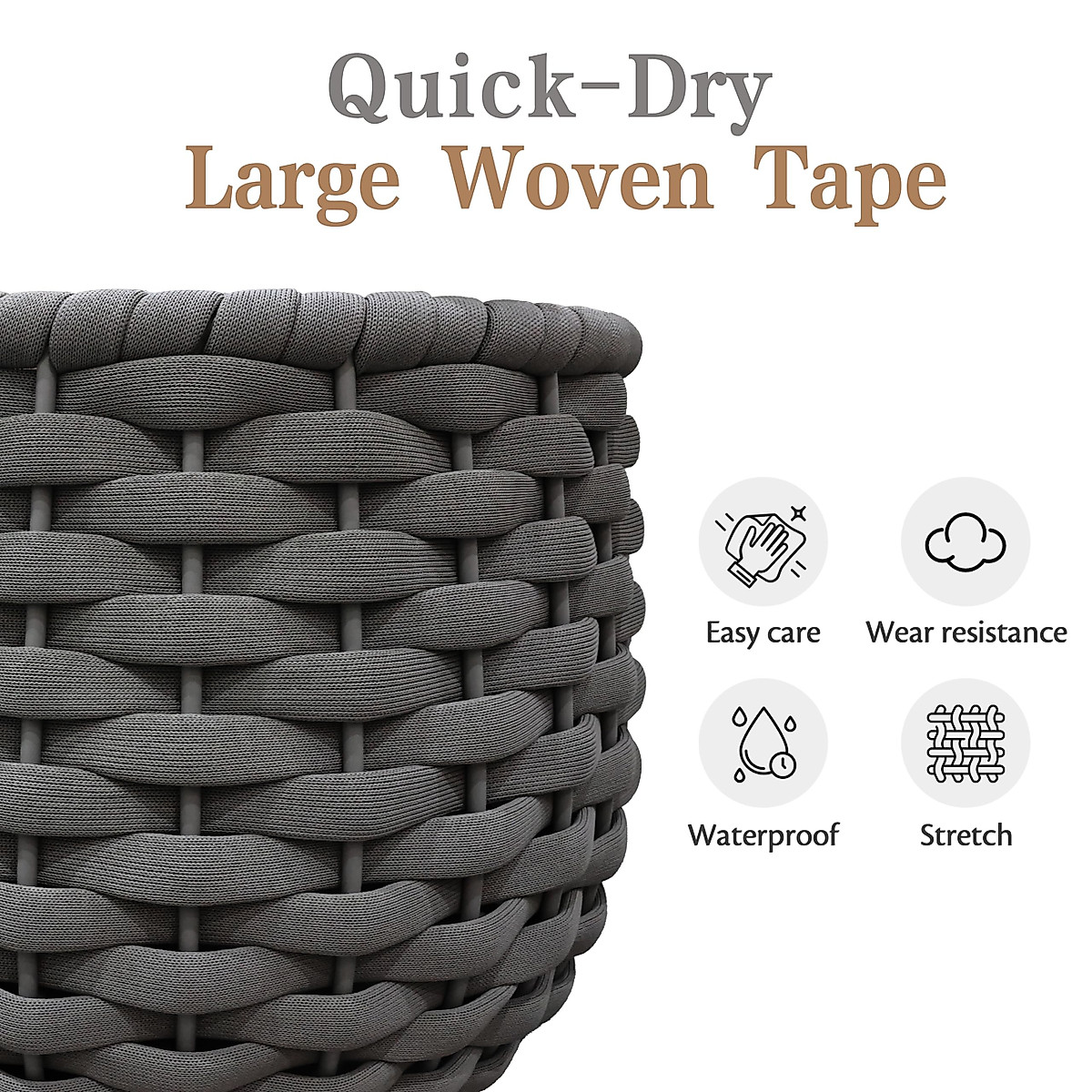 ercimi 4 Pieces Set Aluminum Outdoor&Indoor Sofa, Modern Patio Furniture Set Conversation Set with Soft Cushion and Coffee Table for Balcony Garden，Black