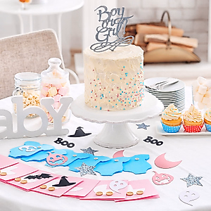 Ferraycle 400 Pcs Confetti Halloween Bat Ghost Confetti Glitter Pink Black Halloween Party Decorations Pumpkin Star Moon Skull Hat Halloween Throwing Confetti for Party Table Decorations, 8 Styles