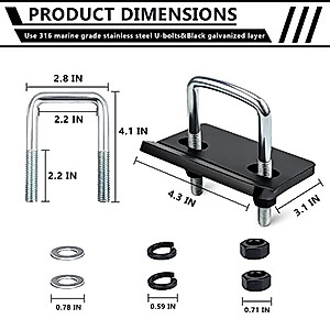Cenipar Hitch Tightener Anti-Rattle Stabilizer for 1.25" and 2" Hitches Used in Heavy Duty Steel Trailer,Hitch Tightener Clamp Eliminating Rocking Instability(1 Pack)