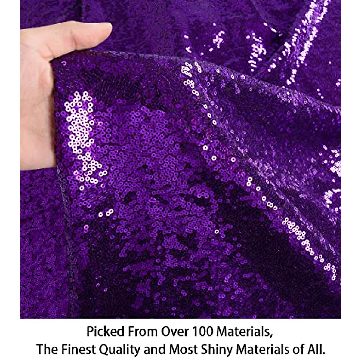 3 Feet 1 Yards Sequin Fabric, by The Yard, Sequin Fabric, Tablecloth, Linen, Sequin Tablecloth, Table Runner Photo Booth Backdrop,Ready to Ship!! (Purple)