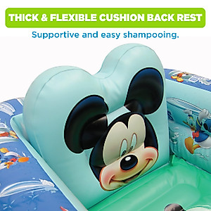 Disney Mickey Mouse Air-Filled Cushion Bath Tub - Free-Standing, Blow up, Portable, Inflatable, Safe Bathing, Baby Bathtub, Toddler Bathtub