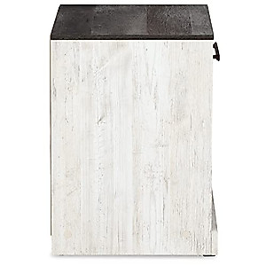 Signature Design by Ashley Shawburn 1 Drawer Night Stand Nightstand, Whitewash & Gray