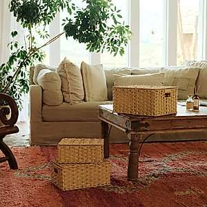 GRANNY SAYS Bundle of 3-Pack Wicker Baskets for Storage & 2-Pack Wicker Shelf Baskets