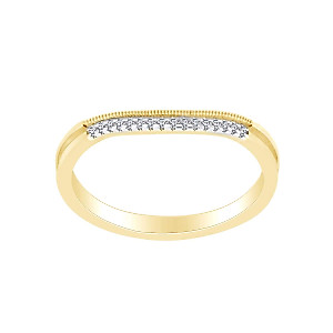 AFFY 1/5 Carat CT Princess/Round Cut White Natural Diamond Split Shank Engagement Wedding Bridal Ring Set In 10k Solid Yellow Gold (I-J Color, I2-I3 Clarity, 0.20 Cttw) Ring Size-8