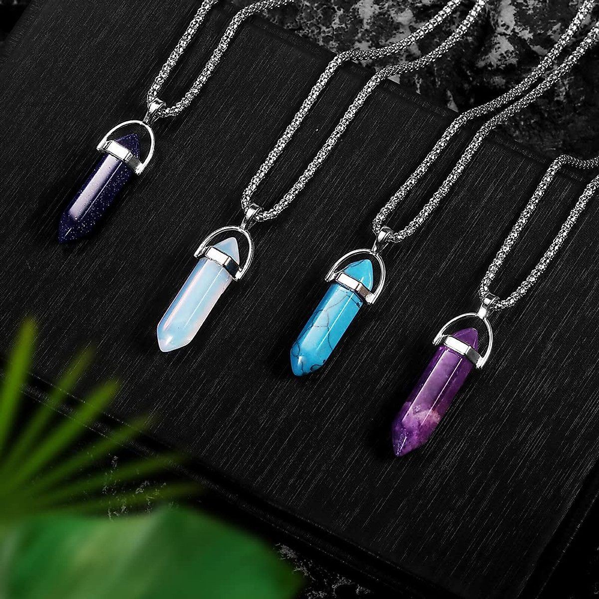 9 PCS Evil Eye Necklace Pendant for Women MenCrystal Heart Tree of Life lucky Stone Necklace Jewelry Set