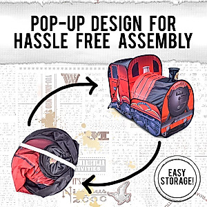 Harry Potter Hogwarts Express Pop Up Tent – Easy to Setup Playhouse for Kids | Red Train Toy with Two Entrances – Sunny Days Entertainment