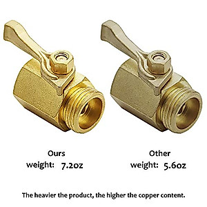 Lifynste Heavy Duty Brass Garden Hose Shut Off Valve, 3/4 Inch, 2 Sets