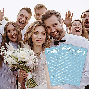 Buildinest Blue Theme Bridal Shower Games 25 Guests, Wedding Shoe Game Bridal Games, Wedding Advice Cards, Wedding Games for Reception, Bride Groom Wedding Bachelorette Engagement Party Supplies-C05