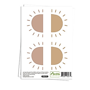 funlife Peel and Stick Boho Sunrise Wall Decals, Self Adhesive Sunshine Wall Stickers Rustic Country, PVC Boho Half Sun Wall Art Stickers for Kids Bedroom Playroom Nursery Room Home Decor Decal