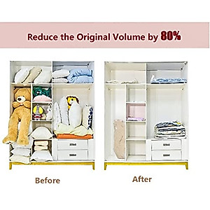 PicoHemmo Vacuum Storage Bags 10-PACK for Travel Packing Space Saver Bags for Comforters Blankets and Pillows Sealler Bags Hand Pump Included(S*2+M*3+L*3+J*2)