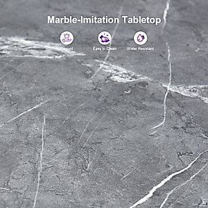 PURPLE LEAF 3 Pieces Outdoor Bar Height Table and Chairs Set Patio Bar Height Set for Balcony Porches Backyard Gray Round Patio High Bar Set