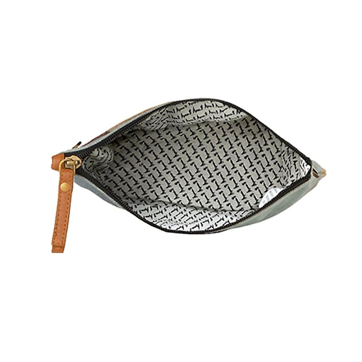 Mona B. Never Stop Wandering Fold-Over Upcycled Canvas Crossbody Bag with Vegan Leather Trim M-5446