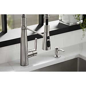 KOHLER K-REC22745-SD-2MB Semi-Professional Kitchen Faucet with Soap Dispenser, Vibrant Brushed Moderne Brass