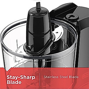 Black+Decker HC150B 1.5-Cup One-Touch Electric Food Chopper, Capacity & Rice Cooker, 6-cup, White