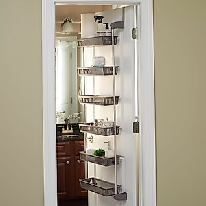 Household Essentials 2150-1 Over The Door Storage Shelves 6-Tier | Grey