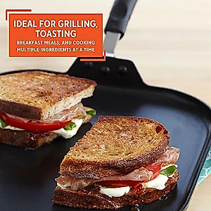 IMUSA USA 11" Nonstick Gourmet Square Griddle, Black