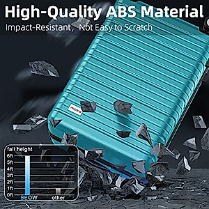 BEOW Luggage Sets 3 Piece Hardside Expandable Luggage Set Clearance Suitcase Sets with Wheels TSA Lock 20''/24''/28''(Teal Blue)