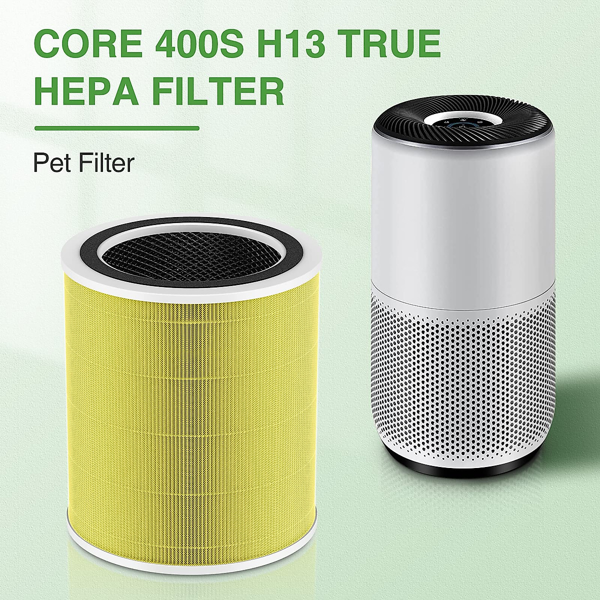 Cabiclean Core 400S Pet Care Replacement Filter for LEVOIT Core 400S Smart WiFi Air Purifier, 3-in-1 H13 True HEPA, High-Efficiency Activated Carbon, Compared to Part # Core 400s-RF-PA, 2 Pack