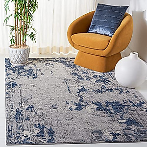 SAFAVIEH Meadow Collection 2'7" x 8' Grey MDW178F Modern Abstract Runner Rug