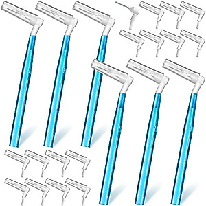 Jutom 100 Pcs Interdental Brush Tooth Floss Brush for Teeth Toothpick with Refill Heads Micro Tight Dental Picks for Teeth Cleaning Disposable Toothbrush Flossing Oral Braces Toothbrush (Blue)