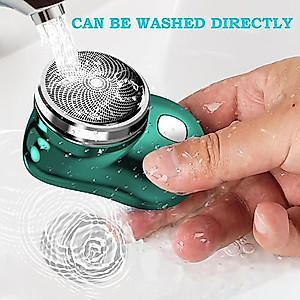Mini Shave Portable Electric Shaver: Upgrade Electric Razor with LCD Screen Powerful Storm Shaver for Men Pocket Size USB Rechargeable Shaver Easy One-Button Use for Home Car Travel (Green)