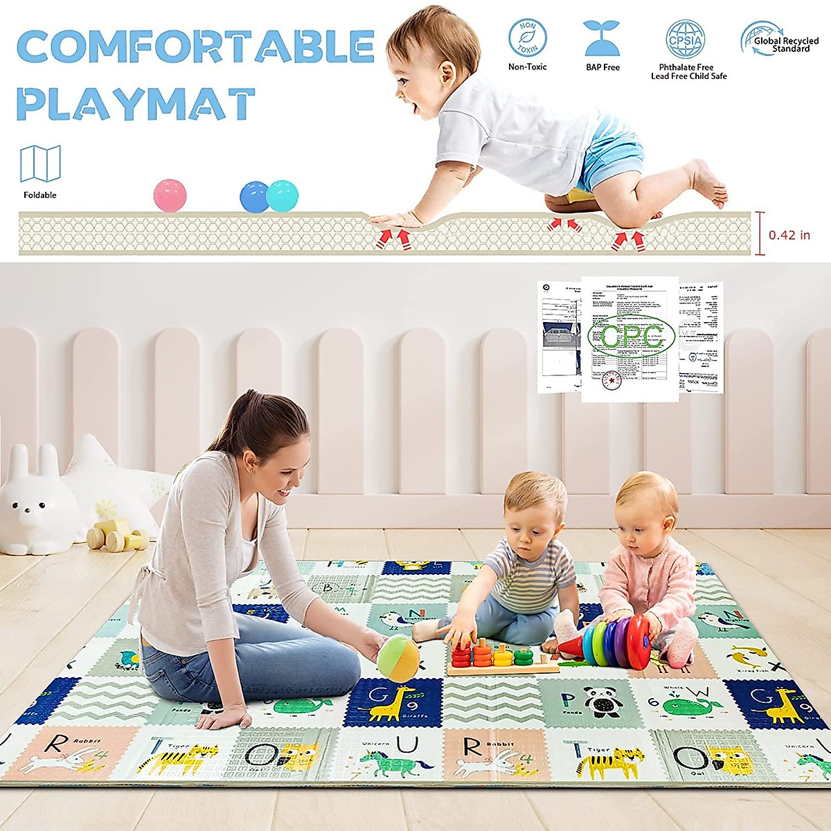 Extra Large Baby Playpen with Mat, playpen with 50 Pit Balls, Shock Absorbing Mat, Anti-Slip Suckers, 81'x65' Baby Play Yard with Gate, Play Pen for Babies and Toddlers Indoor Outdoor (Dark Gray)